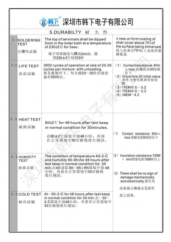 HX DC007B-2.5 specification page 4