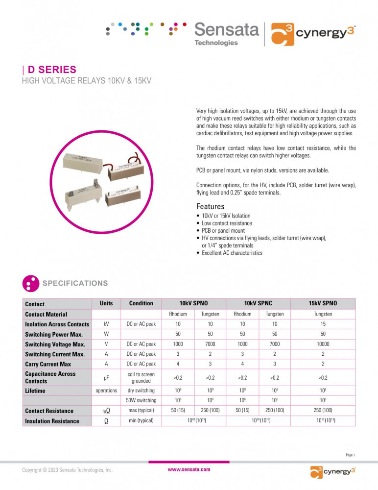 DAT70510T technical document page 1