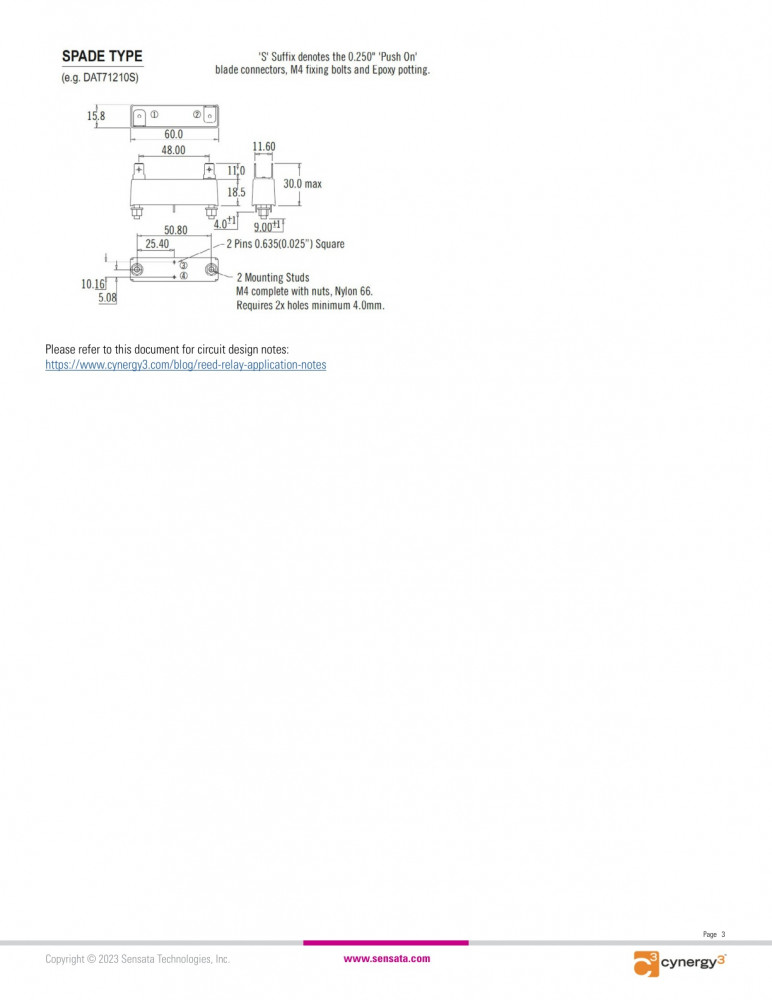DAT70510T technical document page 3