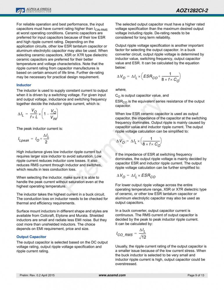 AOZ1282CI-2 datasheet page 9