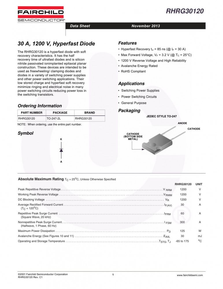 RHRG30120 datasheet page 2