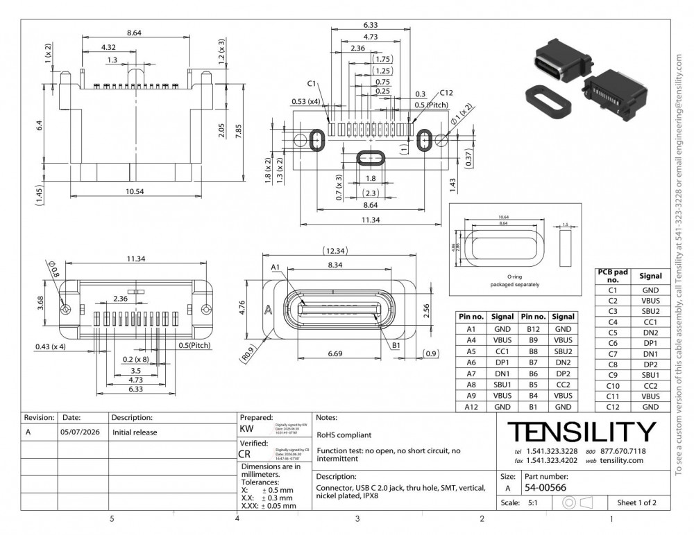 54-00566 product drawing, page 1