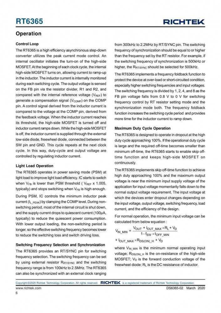 RT6365 datasheet page 6