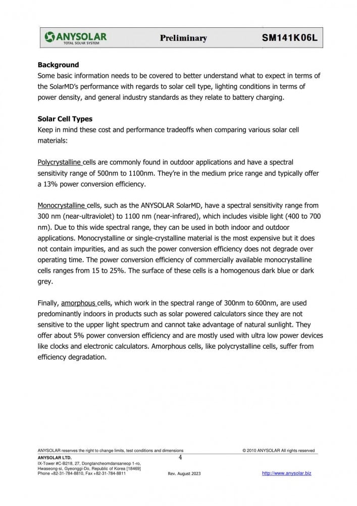 ANYSOLAR SM141K06L datasheet page 4