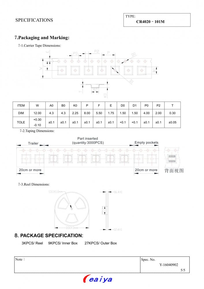 CR4020-101M approval specification page 6