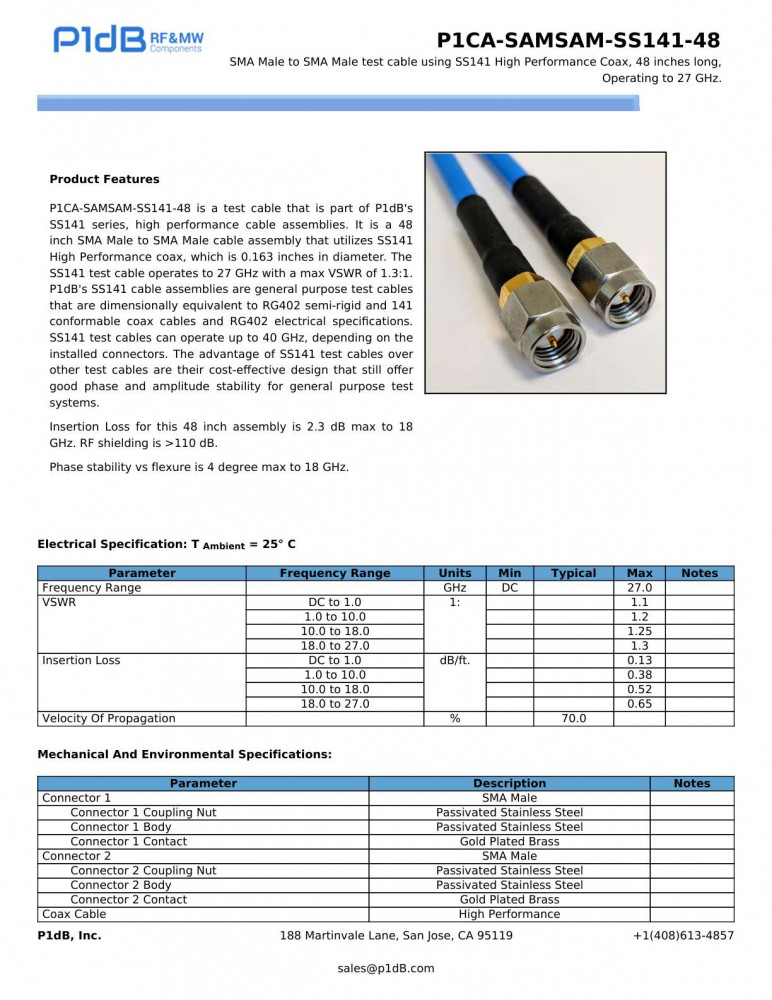 P1CA-SAMSAM-SS141-48 technical document page 1