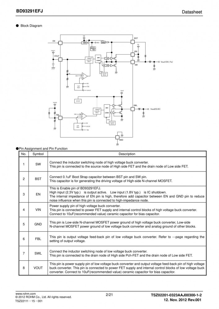 BD93291EFJ-E2 datasheet page 2