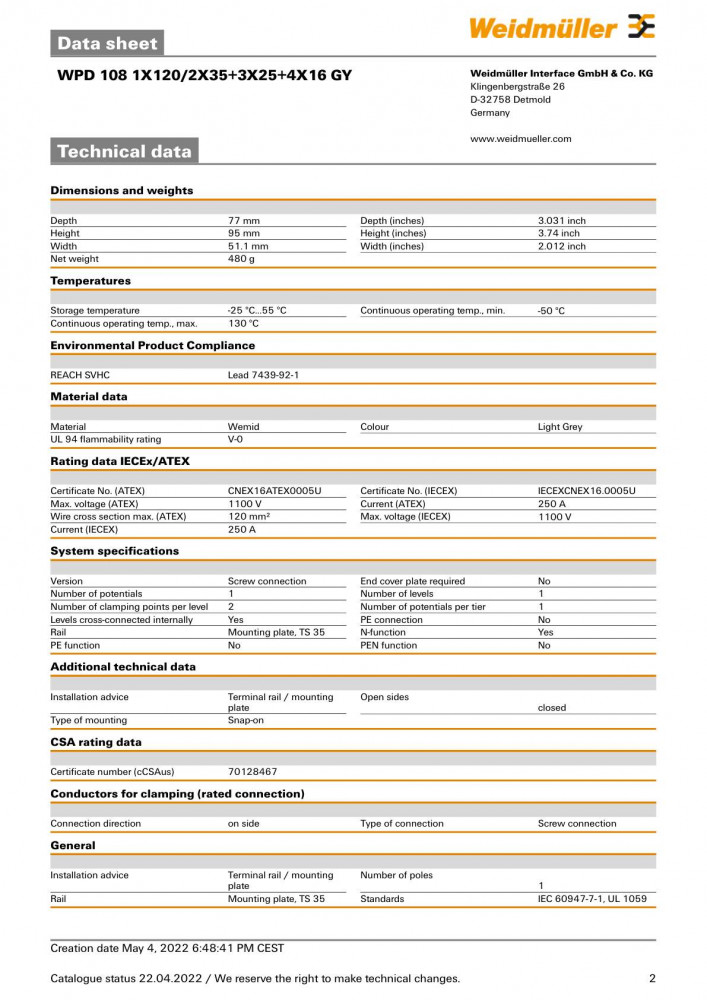 WPD 108 technical document page 2