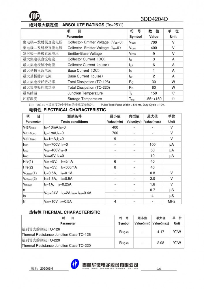 3DD4204D datasheet page 2