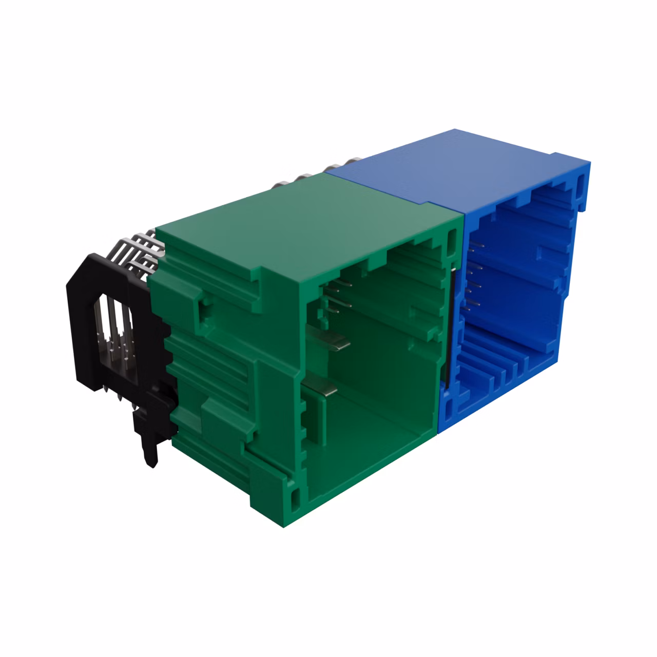 stAK50h 2 Bay Right-Angle Hybrid Header, 57 Circuits, Bay 1: 25 Circuits/Key 1/Green; Bay 2: 32 Circuits/Key 2/Blue; Tube for sale
