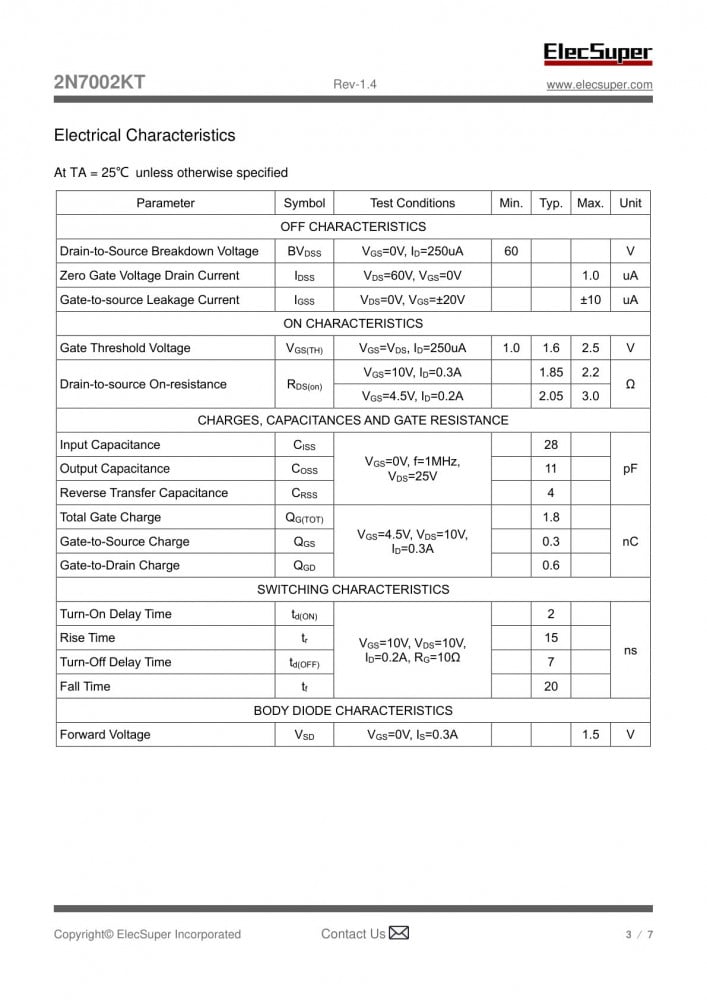 2N7002KT datasheet page 3