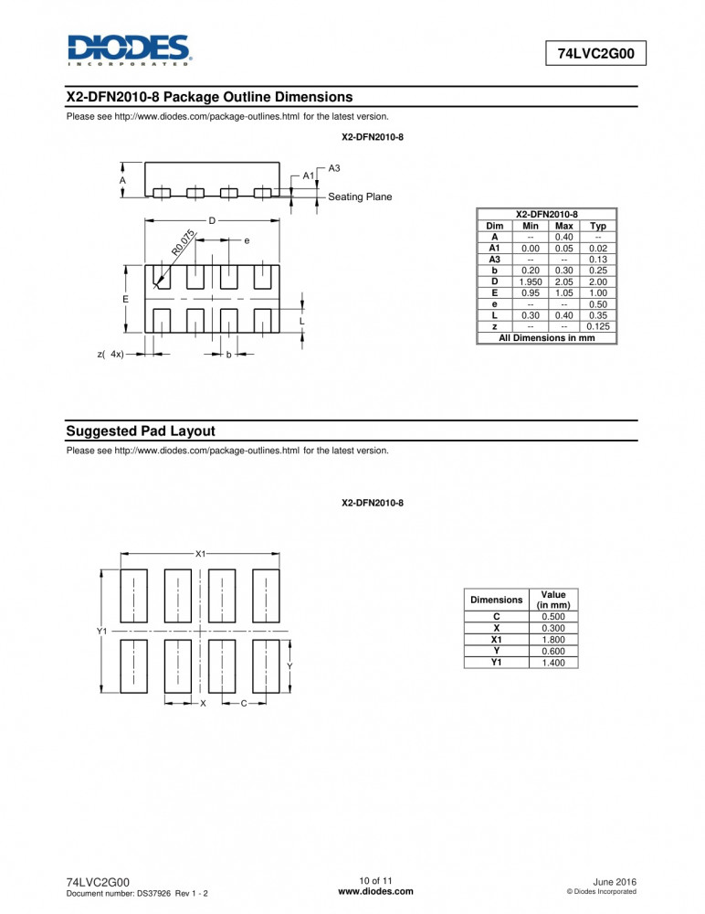 74LVC2G00HD4-7 datasheet page 10