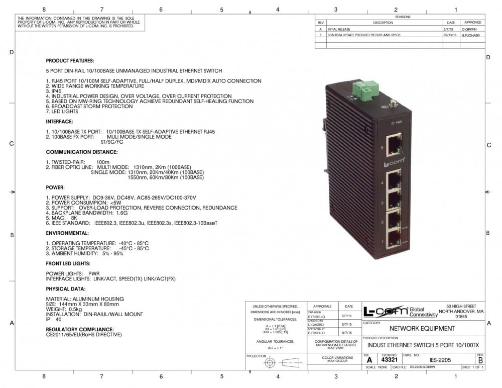 L-com IES-2205 technical document preview