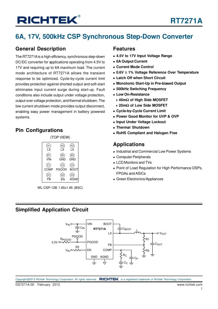 RT7271A datasheet page 1