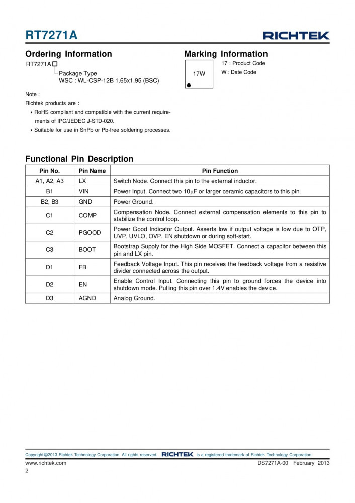 RT7271A datasheet page 2