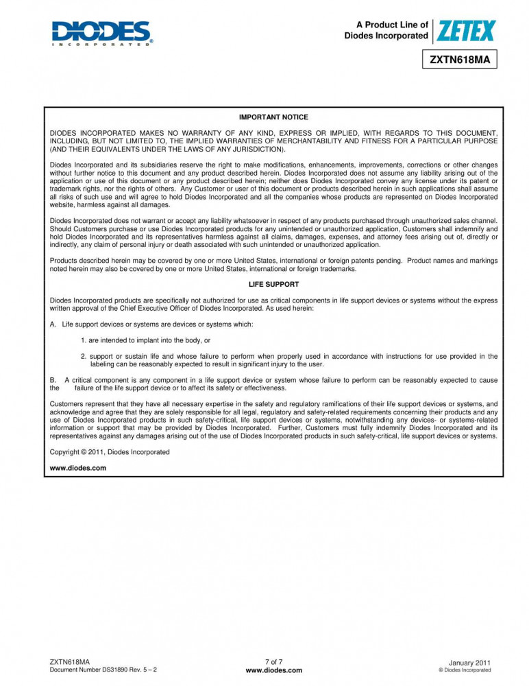 ZXTN618MATA datasheet page 7