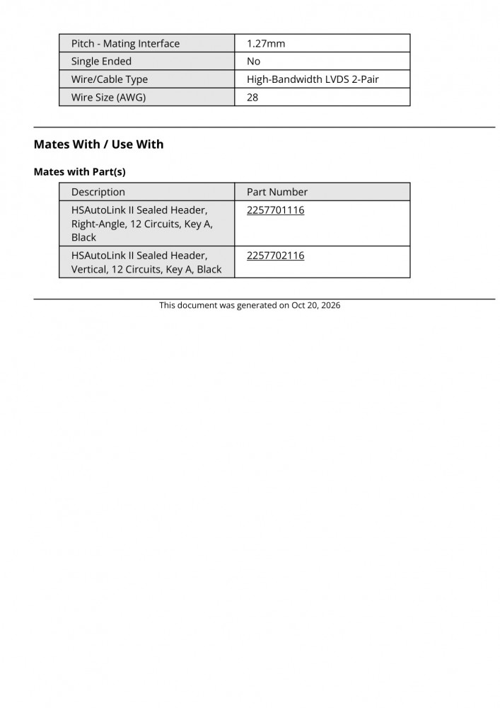Product document image 3 for MOLEX 2257725514