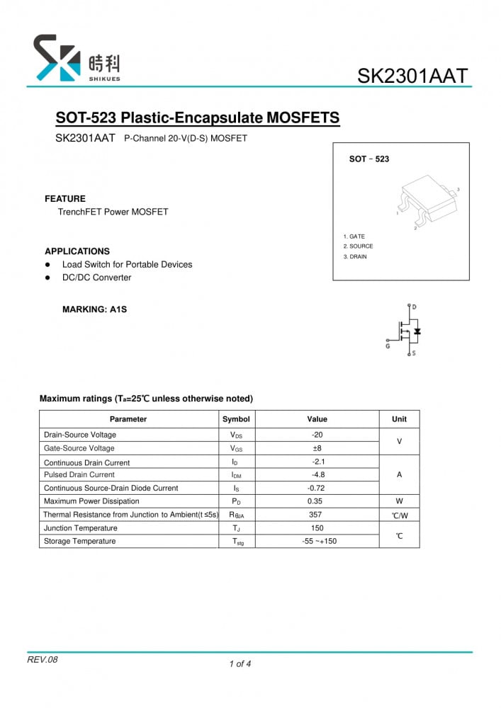 SK2301AAT datasheet page 1