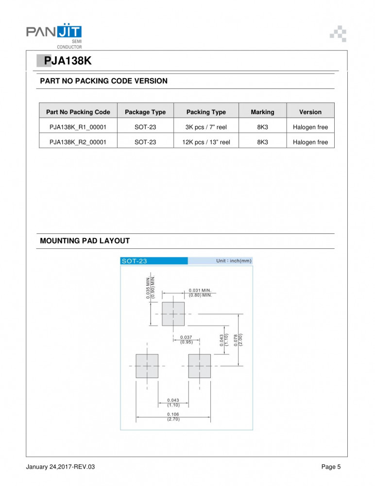 PJA138K datasheet page 5