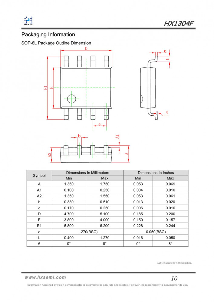 HX1304F-AGC-A datasheet page 10