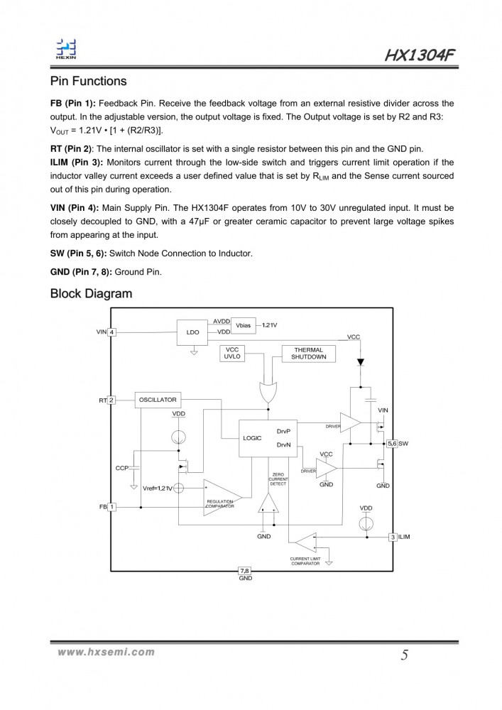 HX1304F-AGC-A datasheet page 5