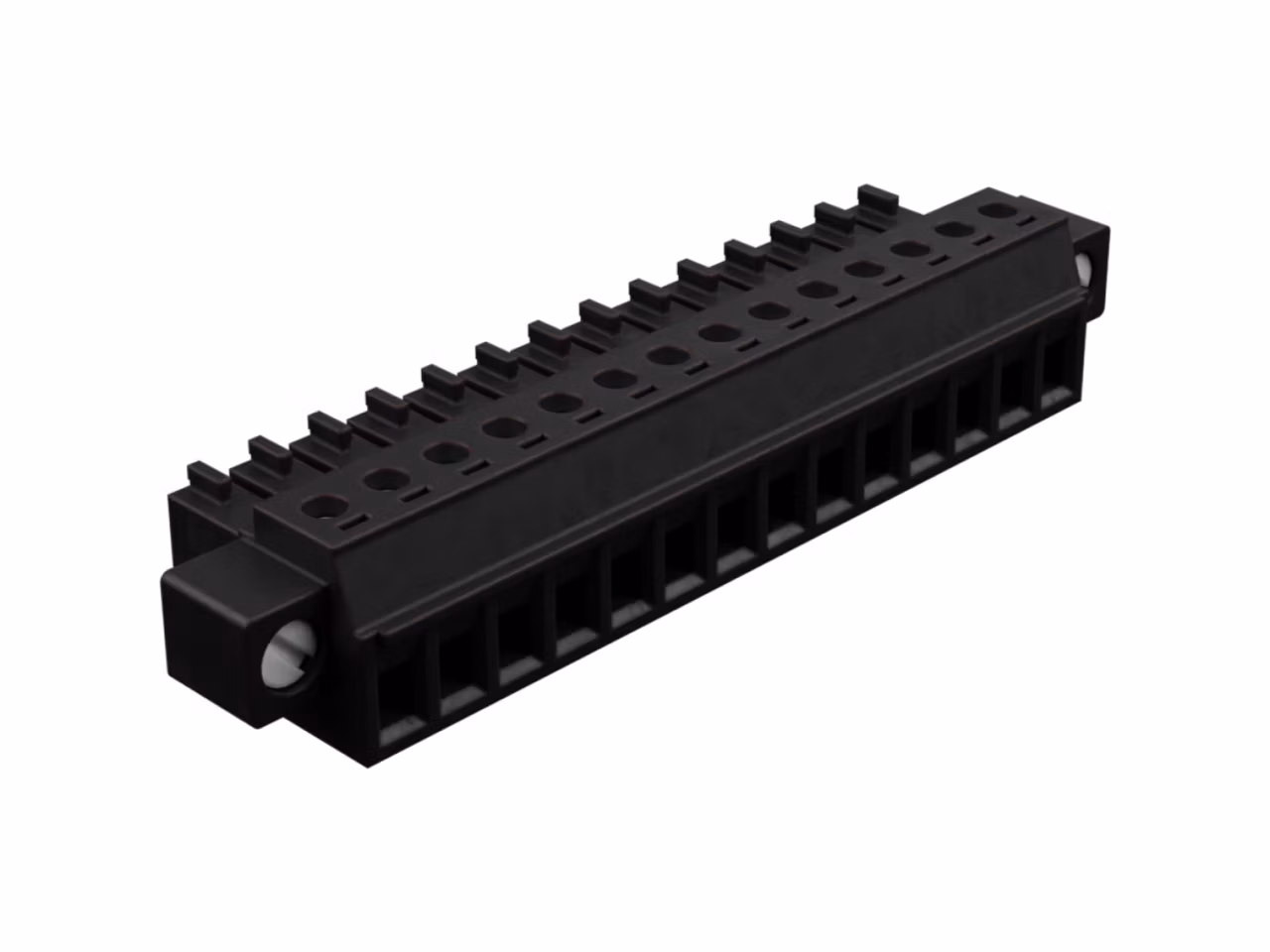 3.81mm Pitch Eurostyle Horizontal Plug, with Retention Screws and Standard Imprinting, Gold (Au) Plated, Black, 14 Circuits for sale