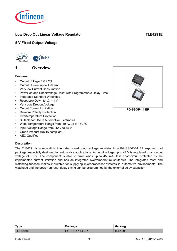 TLE4291E datasheet page 3