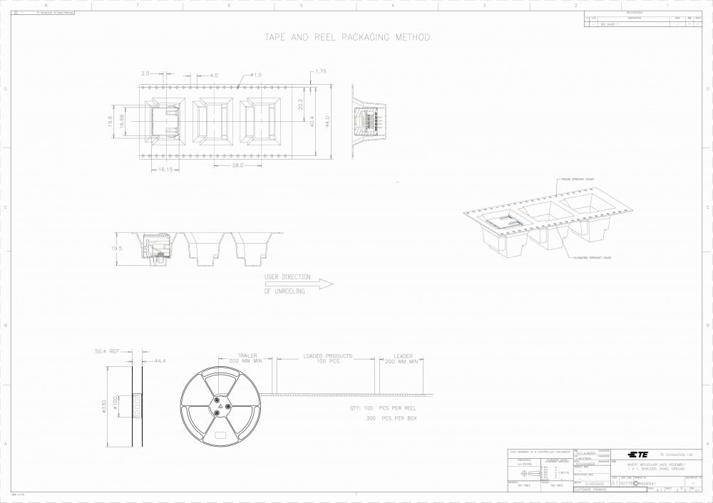 TE Connectivity 1-406541-5 controlled drawing page 3