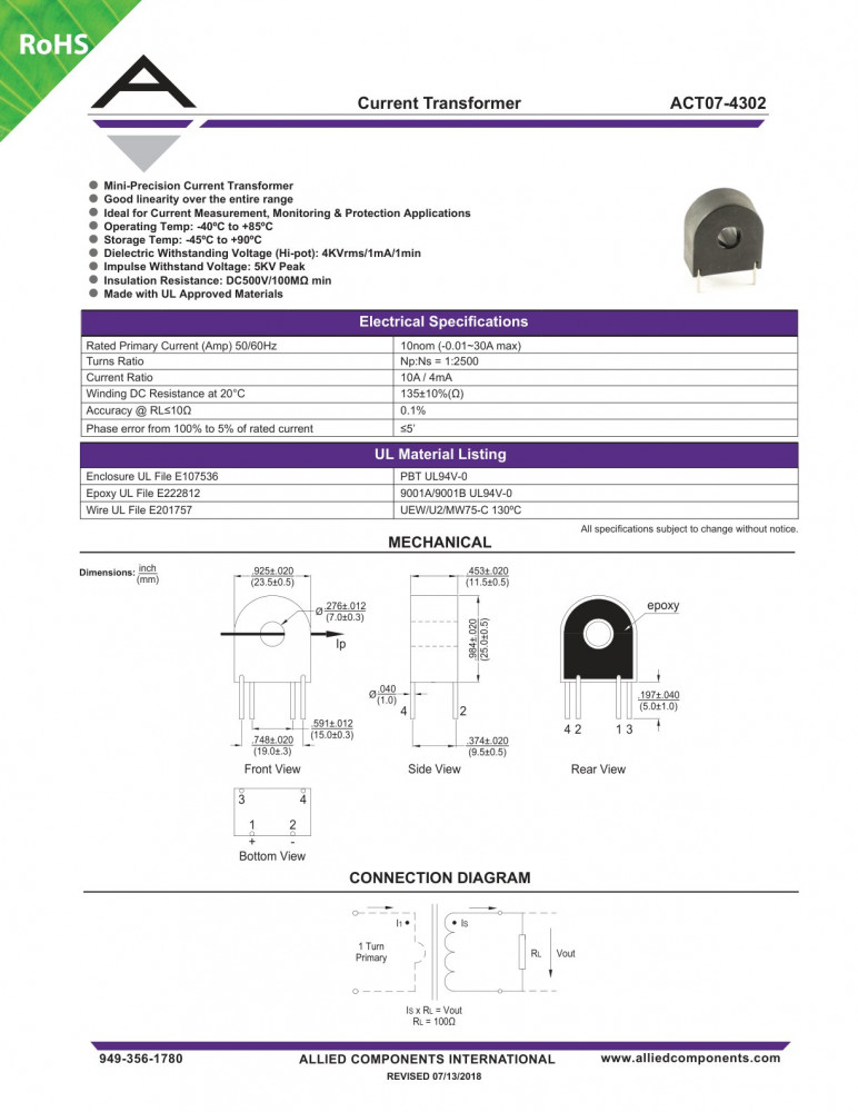 ACT07-4302 product datasheet page