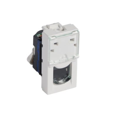 Arteor™ - RJ45 socket controlled access category 6 UTP 2 modules White with red shutter