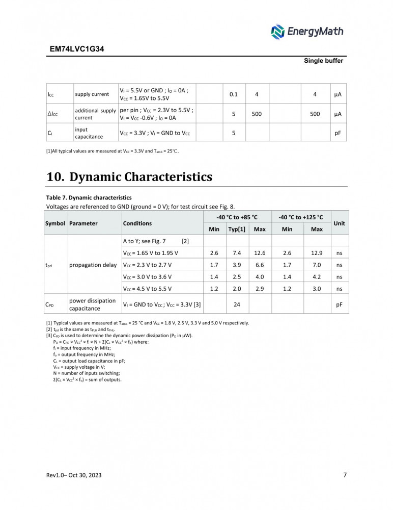 EM74LVC1G34GX datasheet page 7