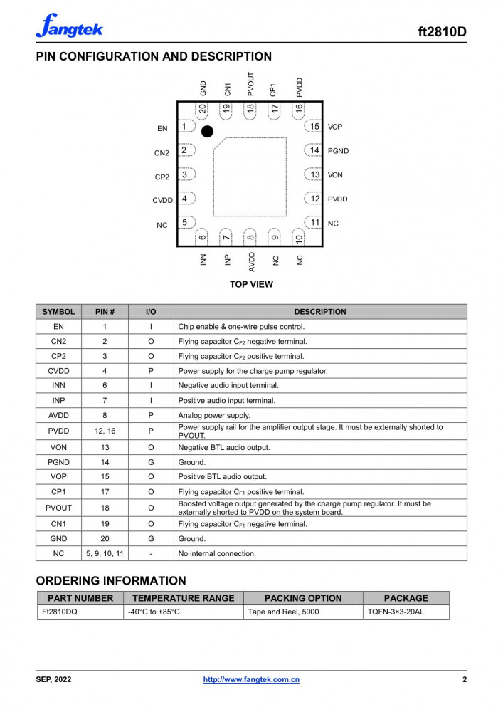 FT2810DQ datasheet page 2
