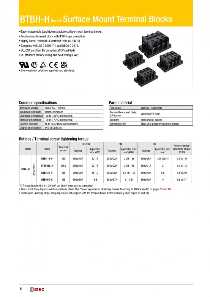 IDEC BTBH-H datasheet page 6