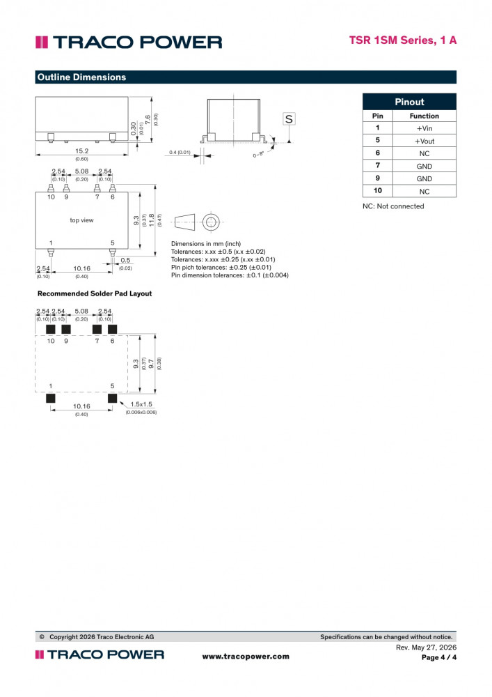 TSR 1-2418SM technical document page 4