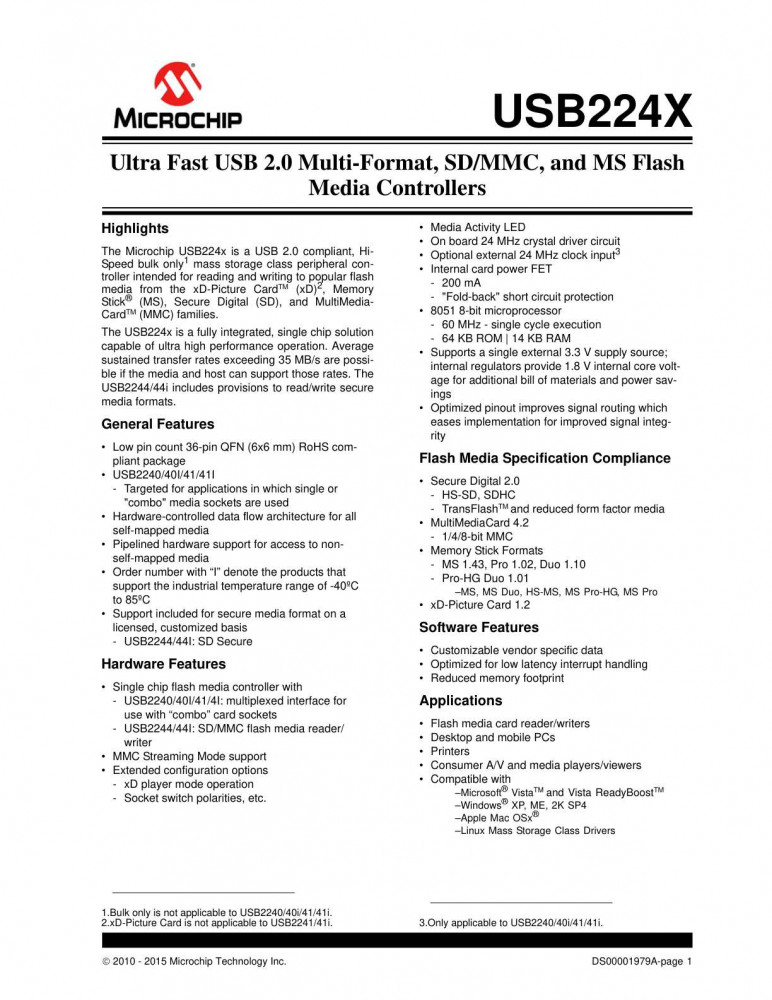 USB2240 document page 1