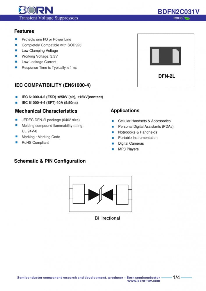 BDFN2C031V datasheet page 1