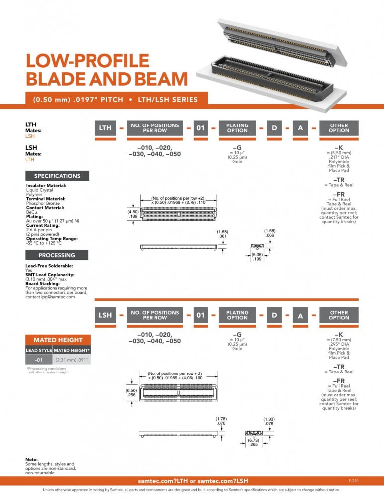 Samtec LTH-040-01-G-D-A technical document