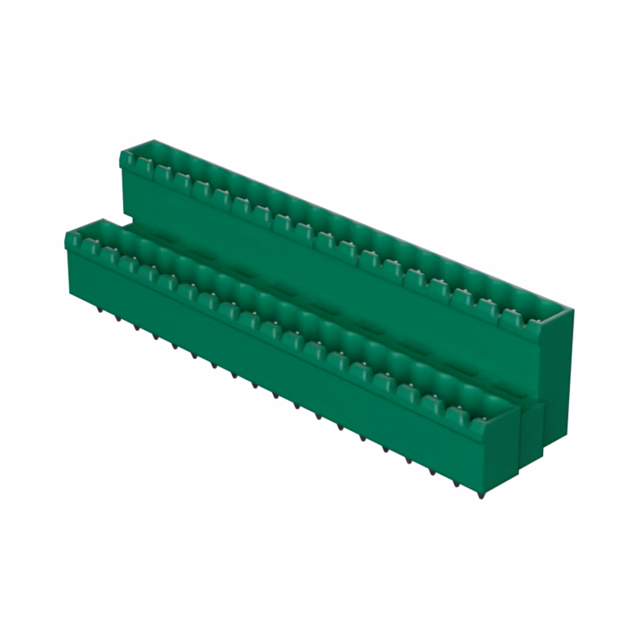 5.00mm Pitch Eurostyle Vertical Dual Level PCB Header, Closed Ends, Green Housing, 38 Circuits for sale