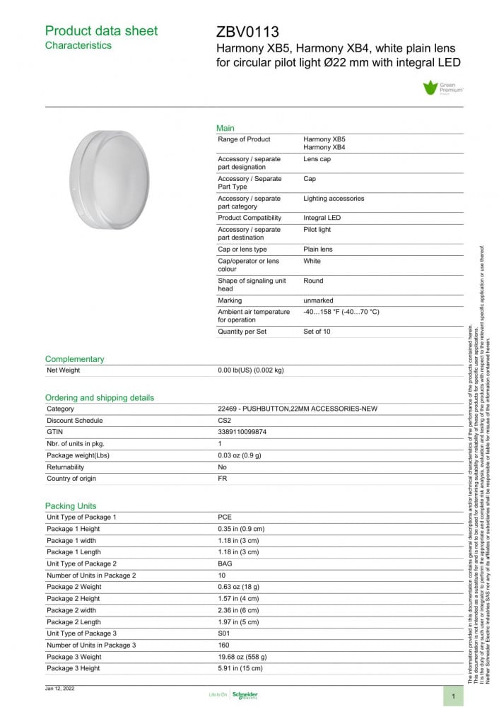 ZBV0113 technical document page 1