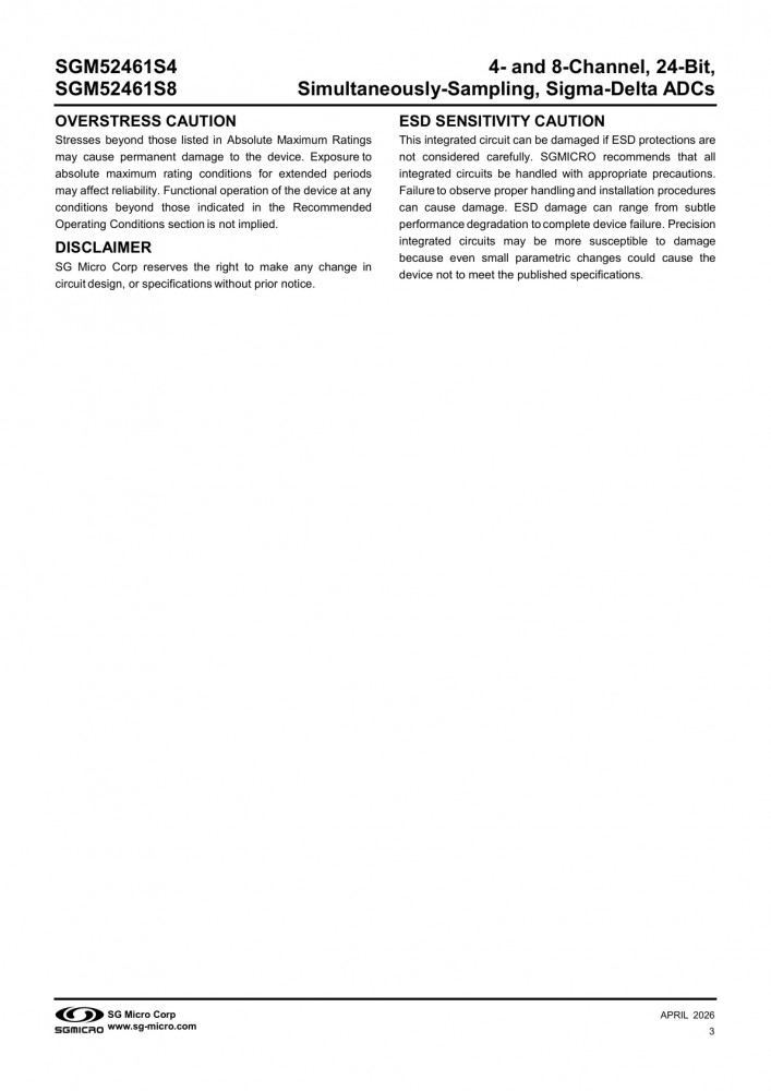 SGM52461S4 datasheet page 3