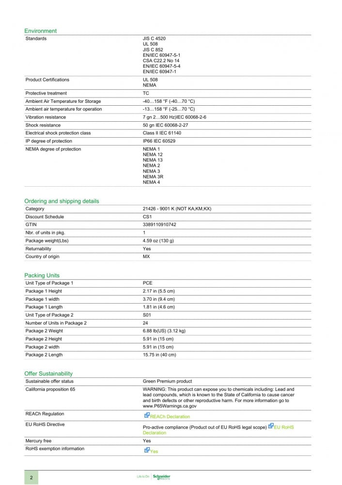 9001KR1GH13 technical document page 2
