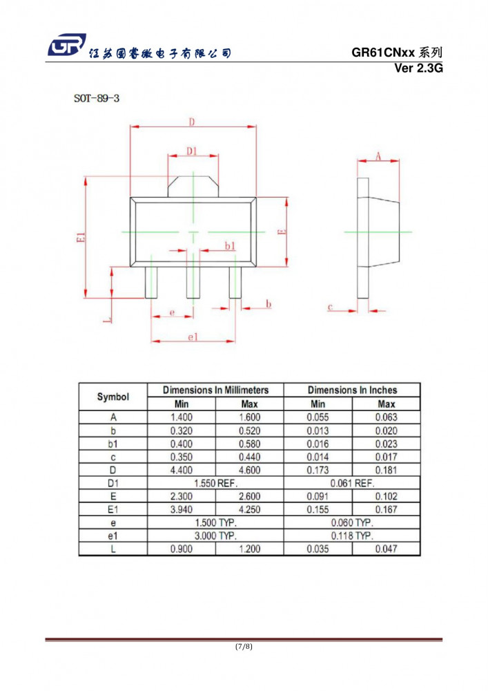 GR61CN series datasheet page 7