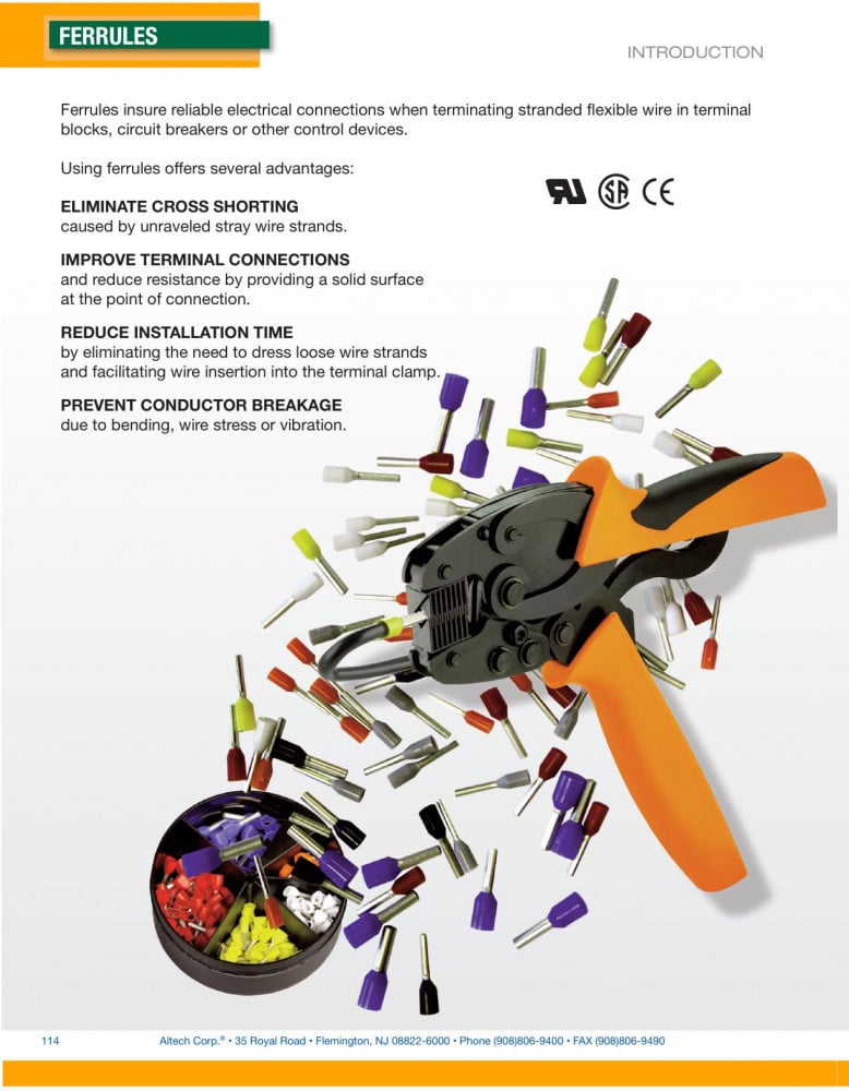 Altech ferrule catalogue page 1