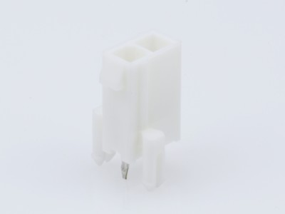 Mini-Fit Jr. Vertical Header, 4.20mm Pitch, Dual Row, 2 Circuits, with Snap-in Plastic Peg PCB Lock, Tin, Natural for sale