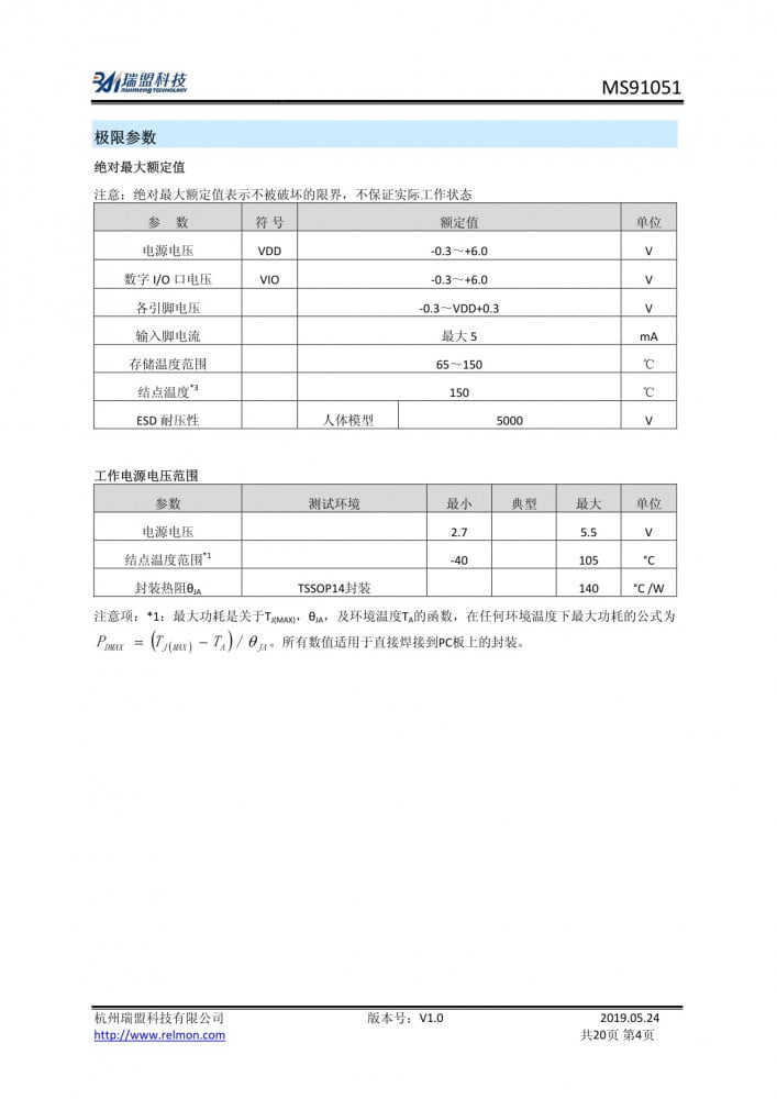 MS91051 datasheet page 4