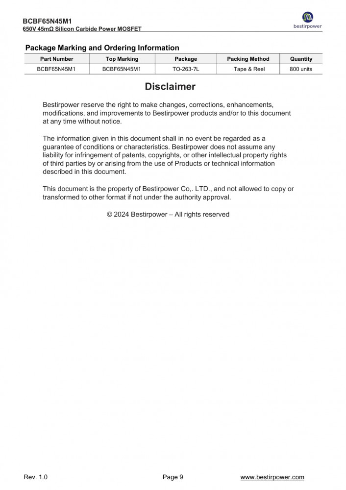 BCBF65N45M1 datasheet page 9