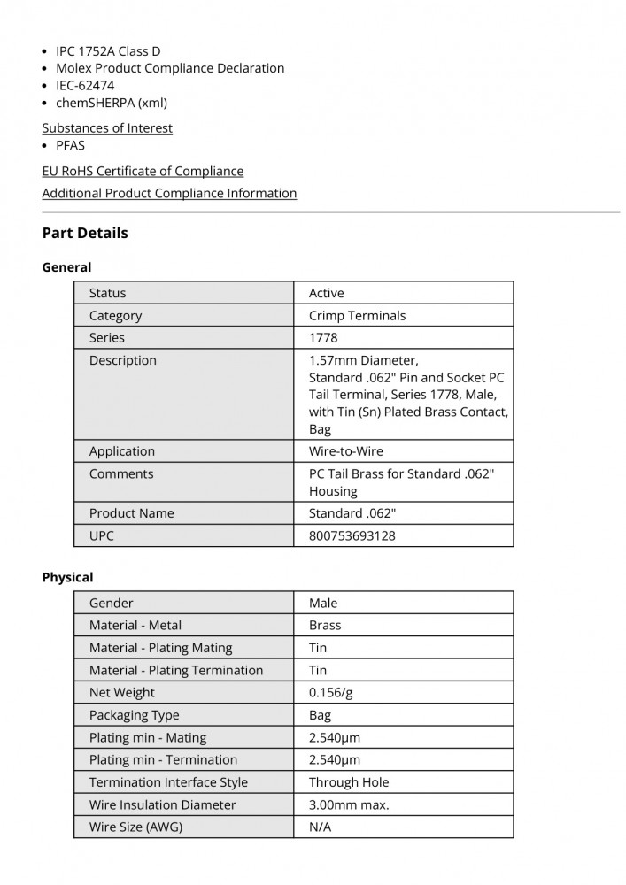 MOLEX 02068103 product document preview, page 2