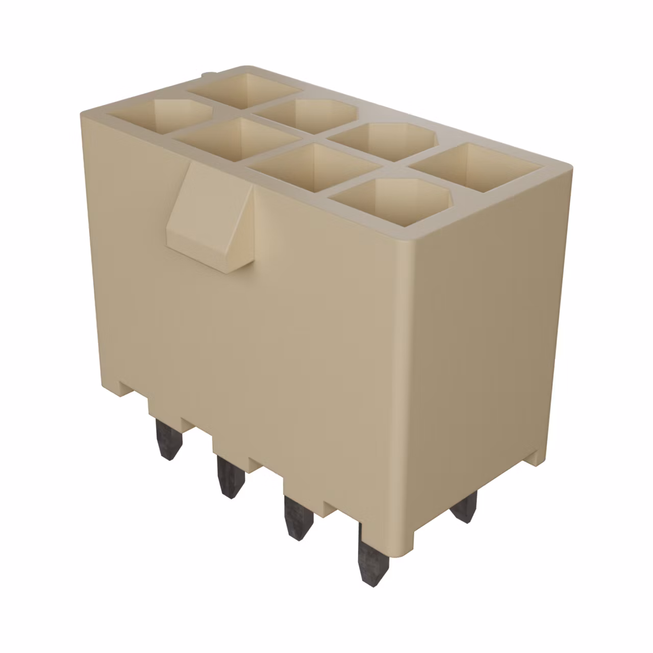 Mini-Fit HCS Header, 4.20mm Pitch, Dual Row, Vertical, without Snap-in Plastic Peg PCB Lock, 8 Circuits, Nylon 6/6 94V-0, Matte Tin (Sn) Plating, without Drain Holes for sale