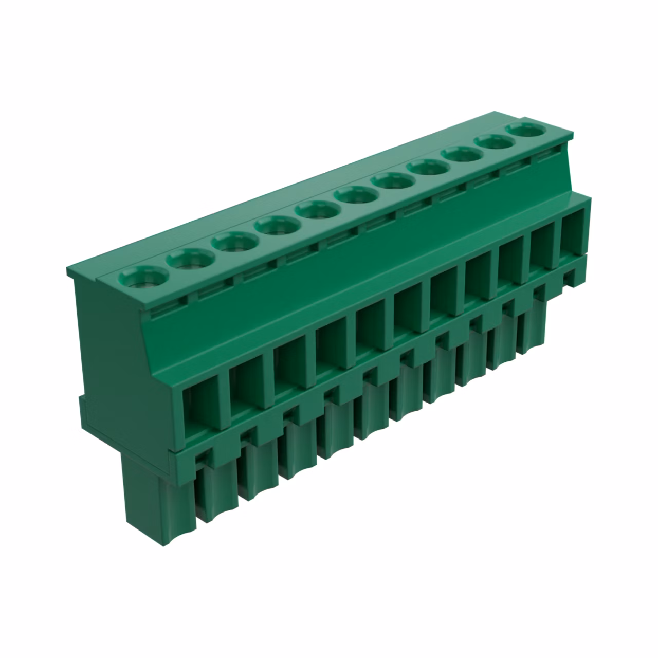 3.81mm Pitch Eurostyle Vertical Plug, with Standard Imprinting, Rear Wire Entry, Green Housing, Gold (Au) Plated, 11 Circuits for sale