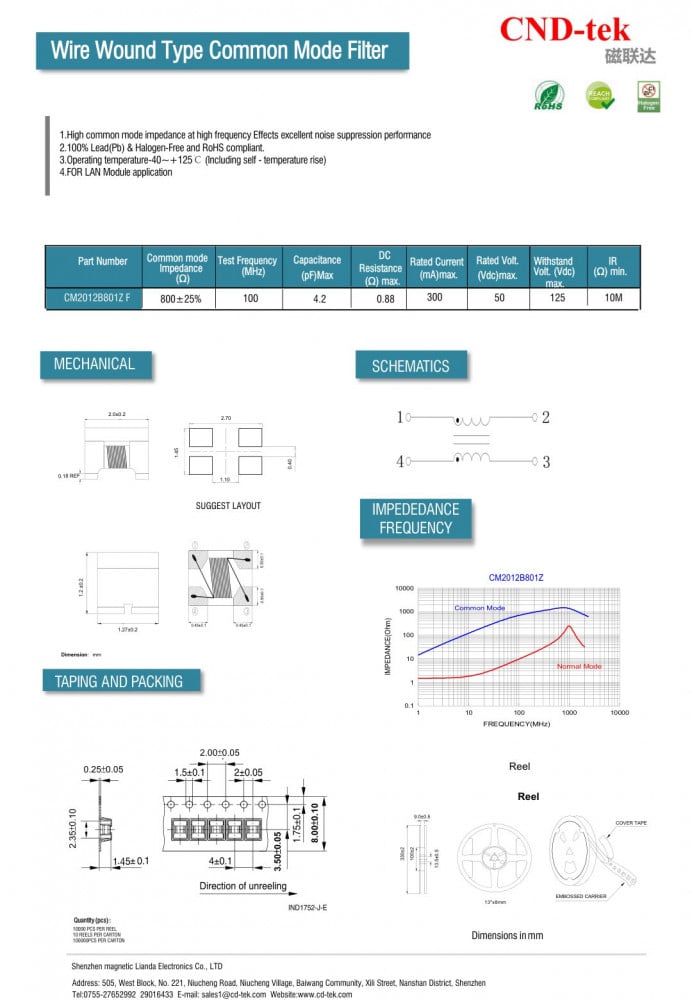 CM2012B801Z F technical document page